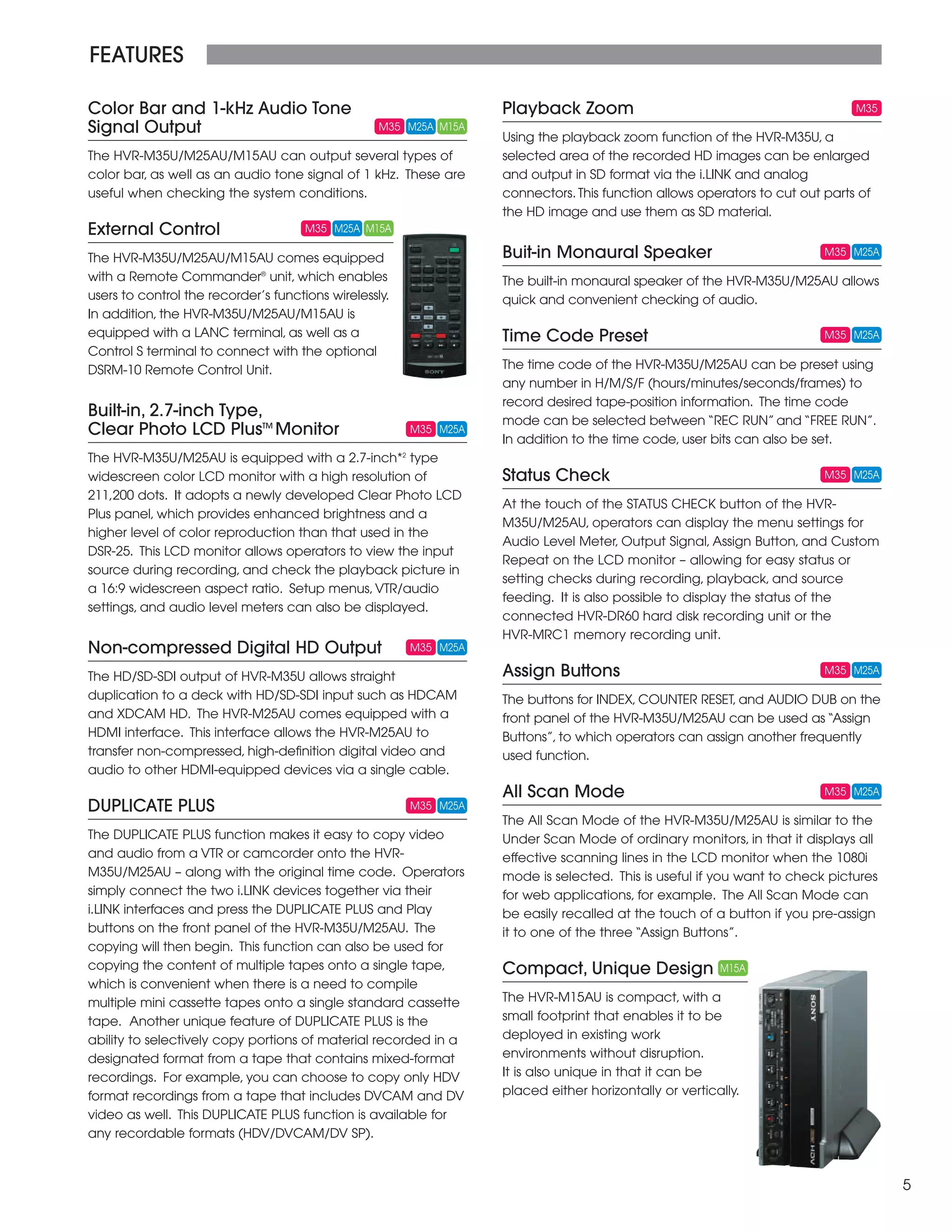 Sony HVR-M 15,25,35 | PDF