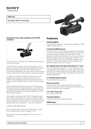 Sony HVR-V1E | PDF