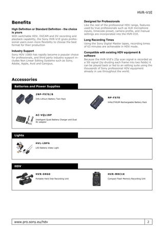 Sony HVR-V1E | PDF