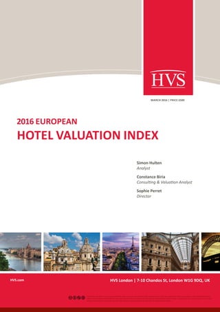 Hvs 2016 european hotel valuation index | PDF