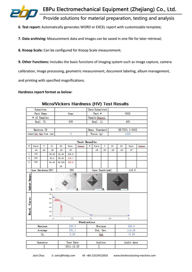 Vickers Indentation Measuring and Analysis Software - Vickers hardness ...