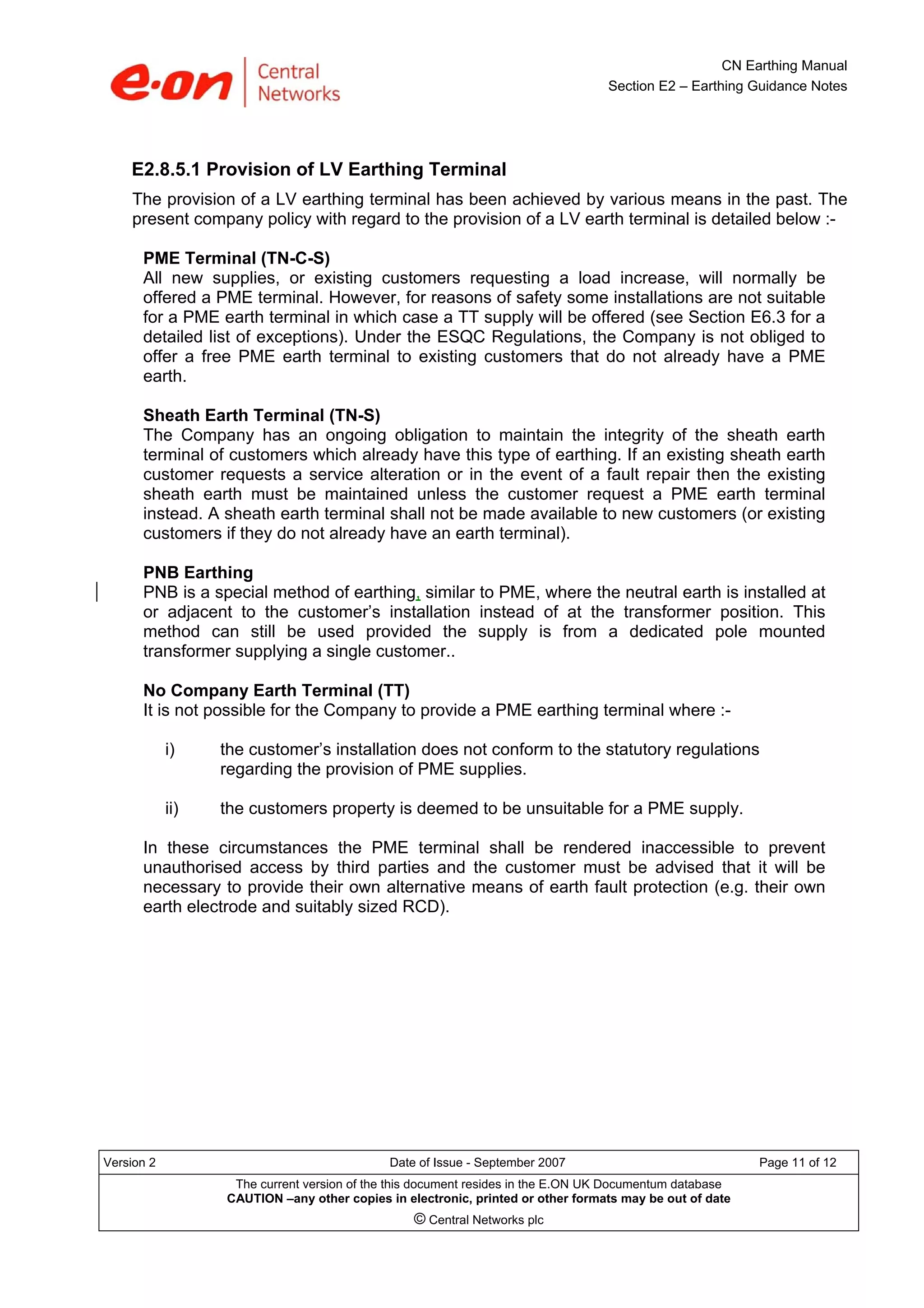 HV Substation Earthing Guide - Central Networks | PDF