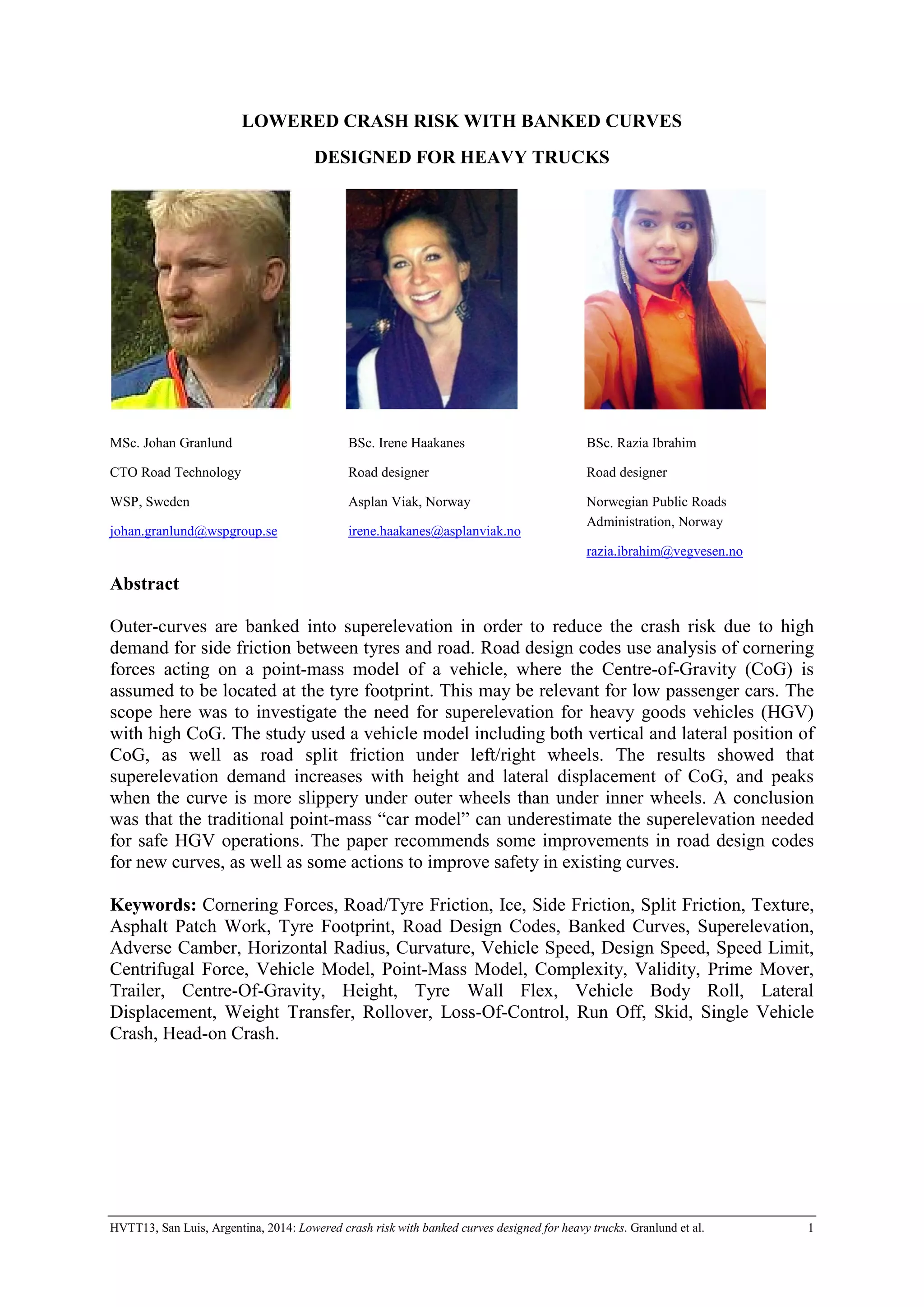 Hvtt13 granlund et al lowered crash risk with banked curves designed ...