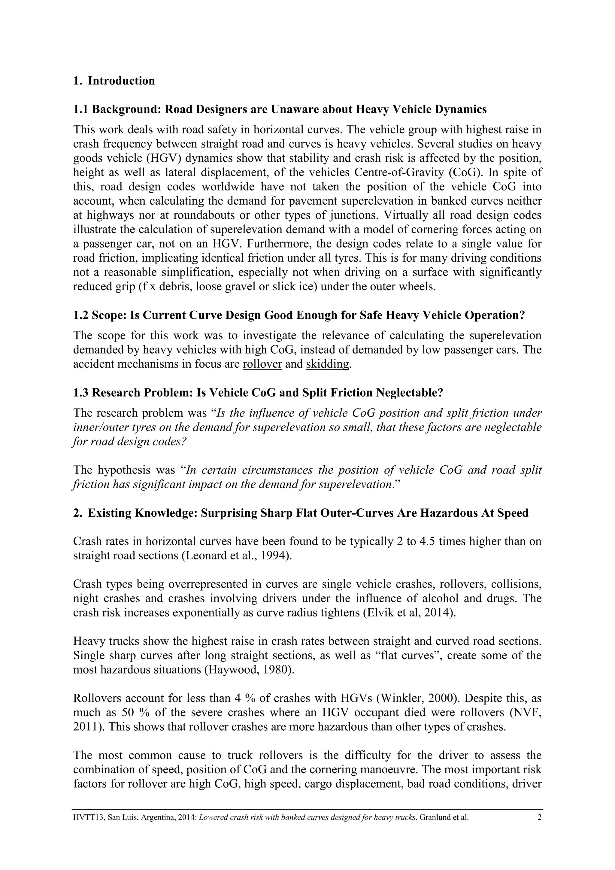Hvtt13 granlund et al lowered crash risk with banked curves designed ...