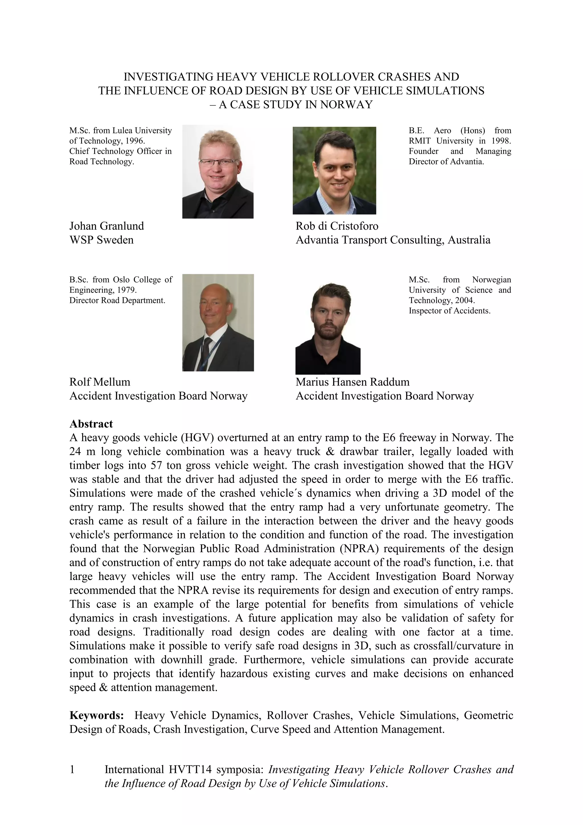 Investigating Heavy Vehicle Rollover Crashes and the Influence of Road ...