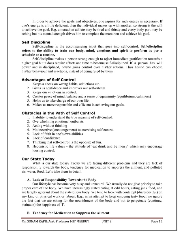 Human values unit 2 notes | PDF | Medical Health