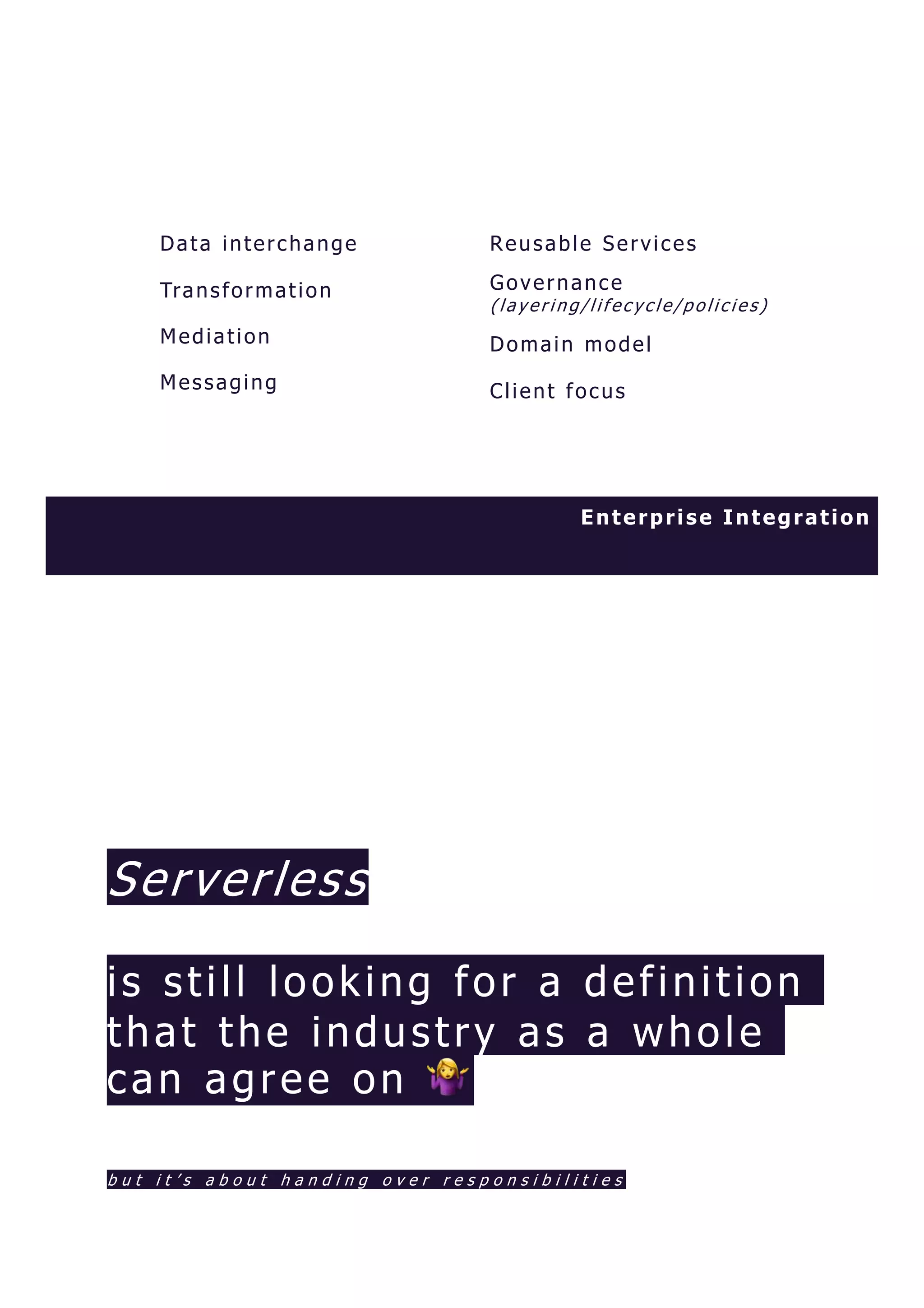 SAI - Serverless Integration Architectures - 09/2019 | PDF