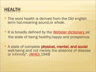 Health and wellness introduction presentation | PPT