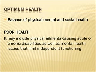 Health and wellness introduction presentation | PPT