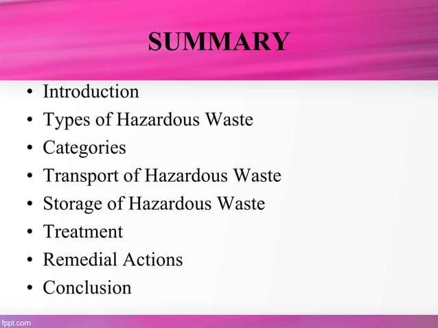 Hazardous waste Management | PPT