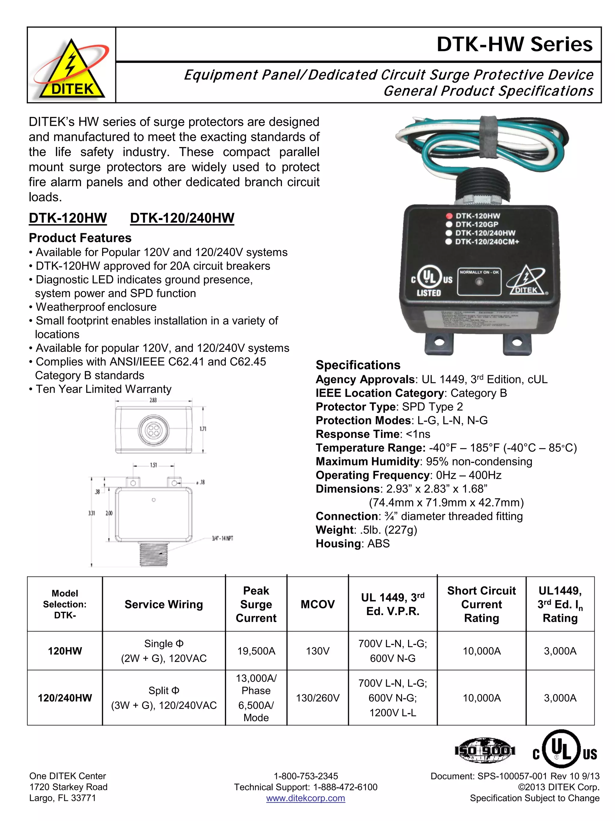 Ditek HW Data Sheet | PDF