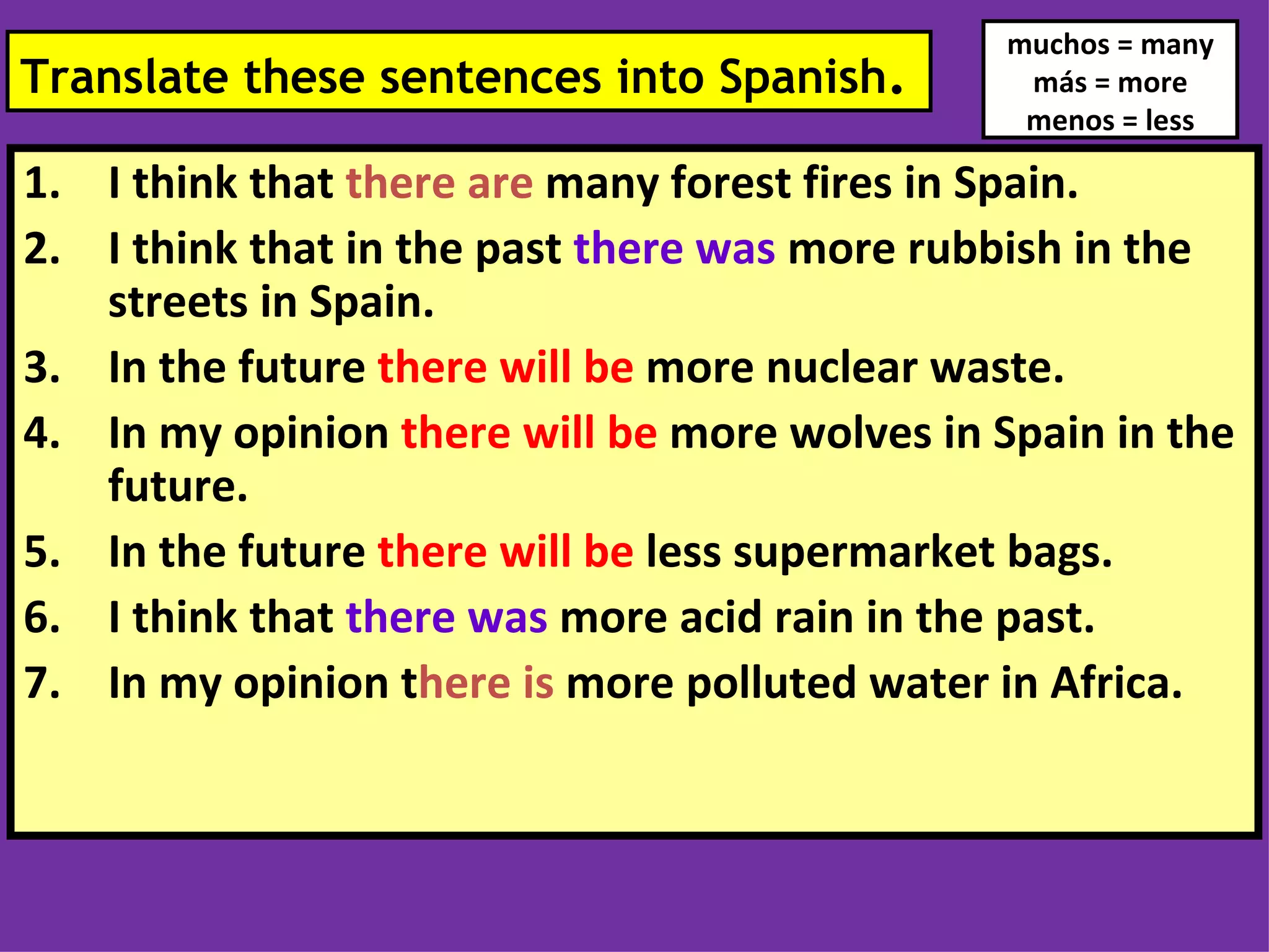 There is, was, will be | PPT