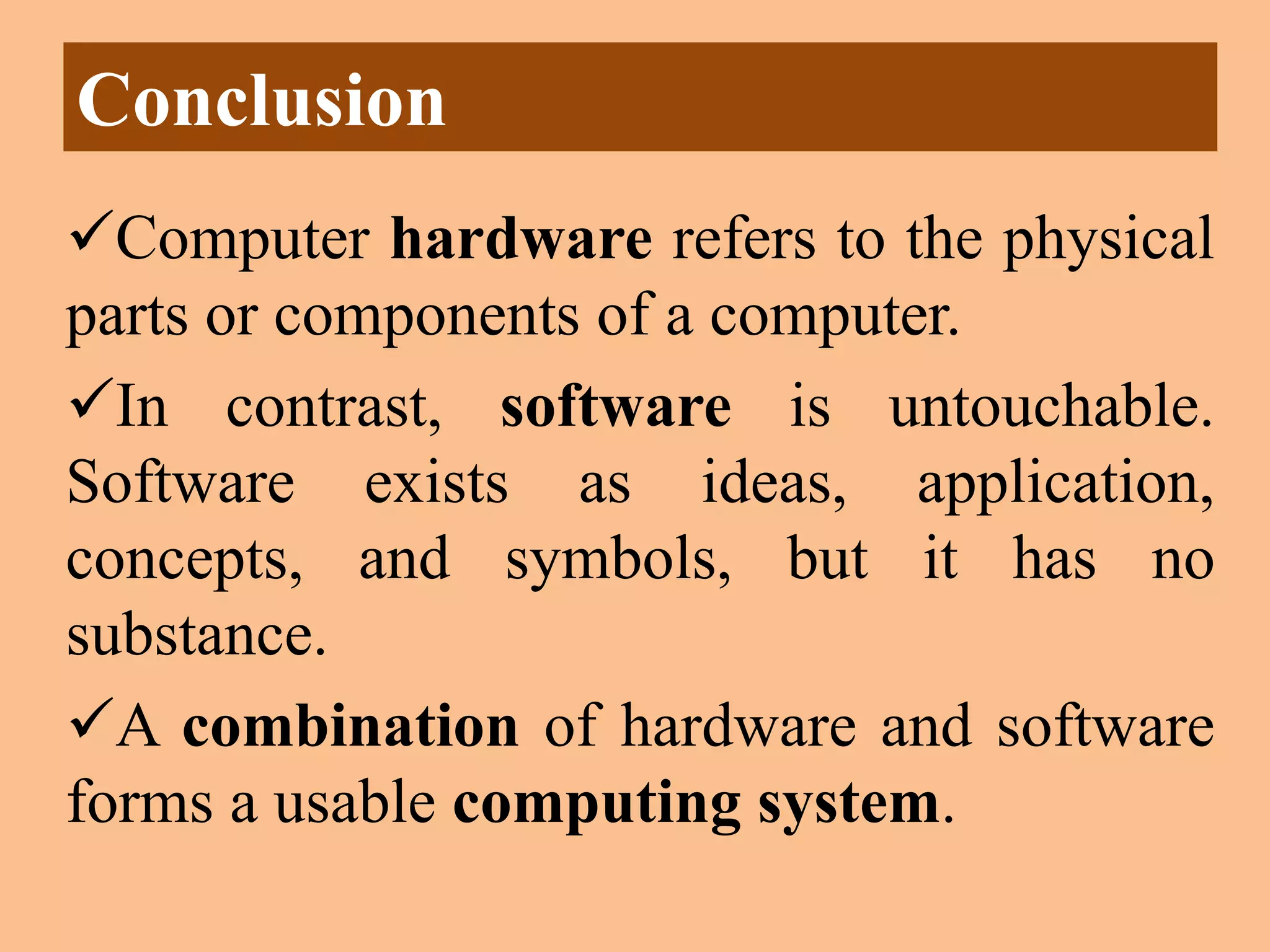 COMPUTER HARDWARE AND SOFTWARE | PPSX