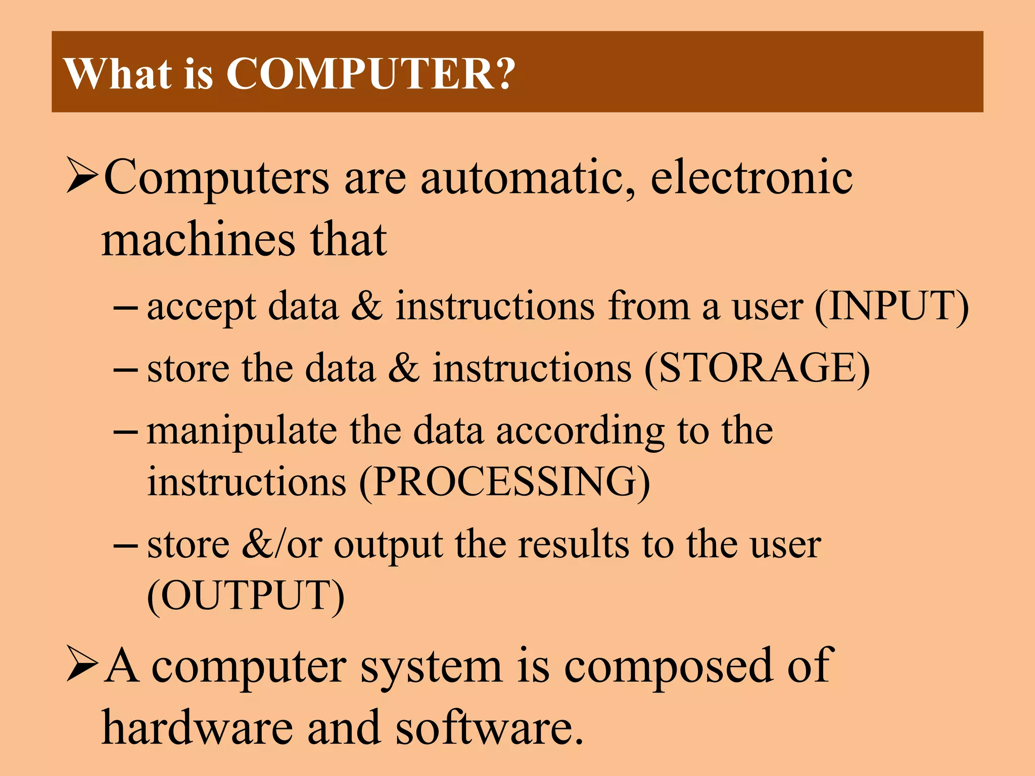 COMPUTER HARDWARE AND SOFTWARE | PPSX