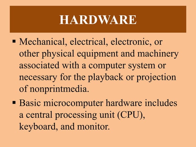 COMPUTER HARDWARE AND SOFTWARE | PPSX