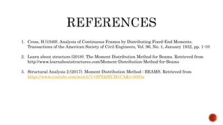 Statically indeterminate beam moment distribution method | PPTX