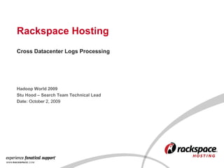 Hw09 Cross Data Center Logs Processing | PPT | Databases | Computer Software and Applications