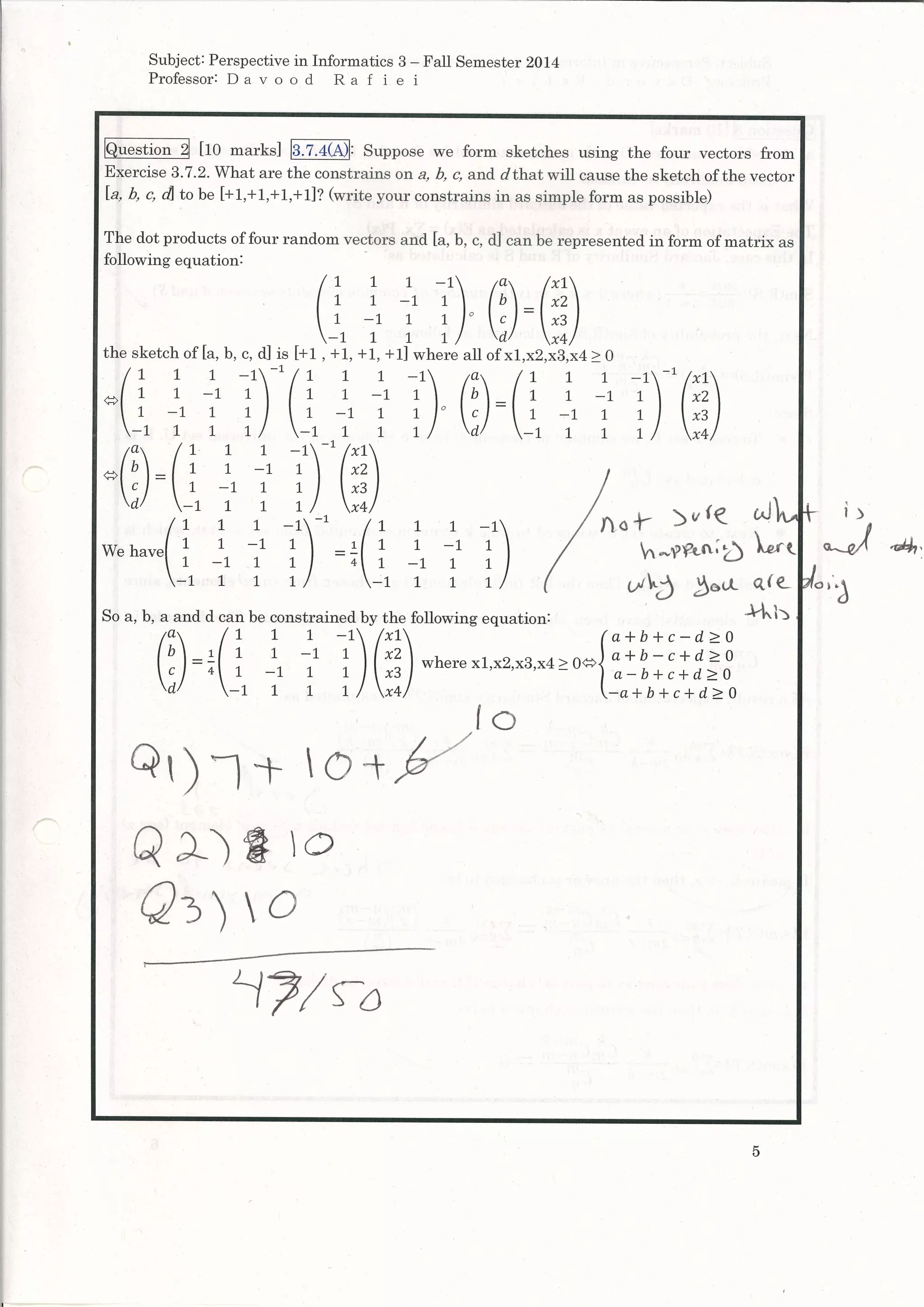 Perspective in Informatics 3 - Assignment 1 - marked answers | PDF