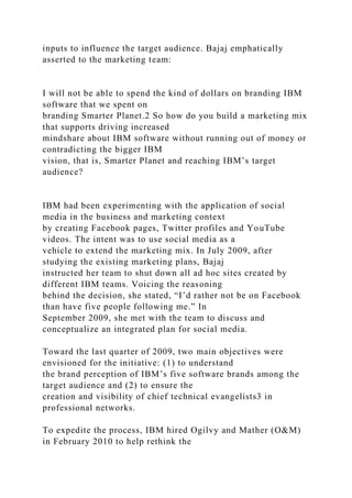 H W13109 IBM’S DIGITAL INFLUENCE PROGRAM .docx