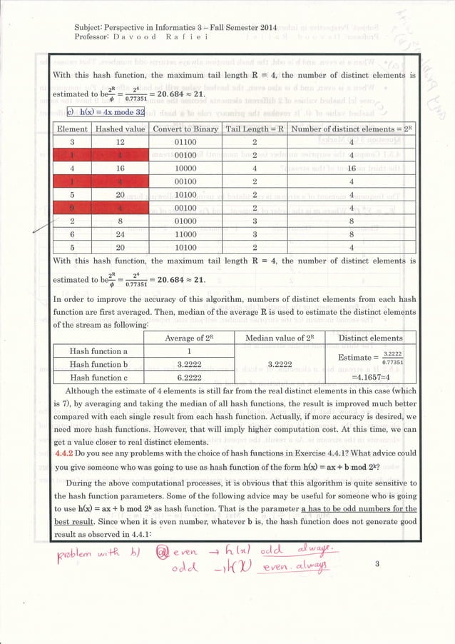Perspective in Informatics 3 - Assignment 2 - marked answers | PDF