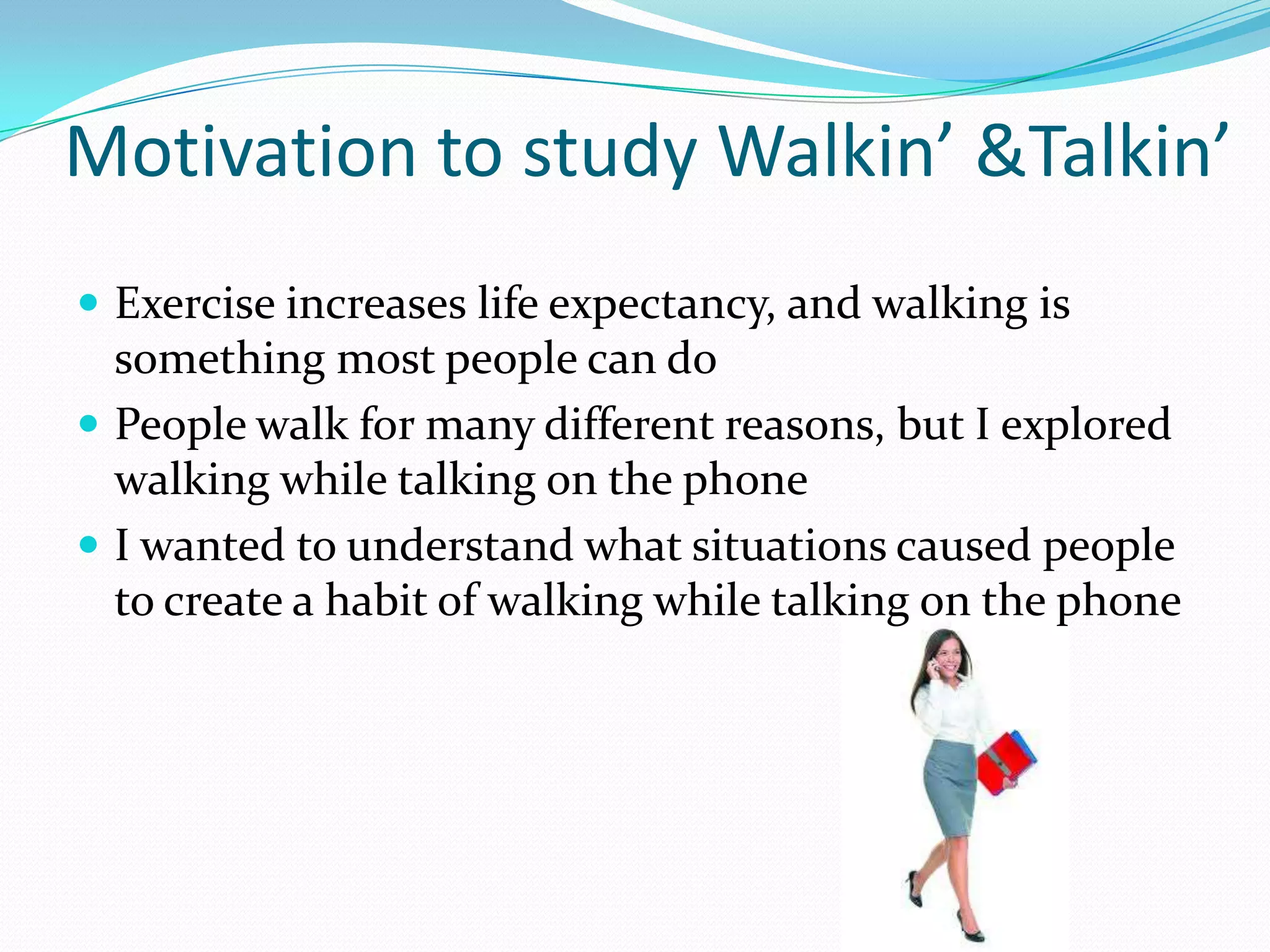Behavior Sequences for Walking while Talking on the Phone | PPTX