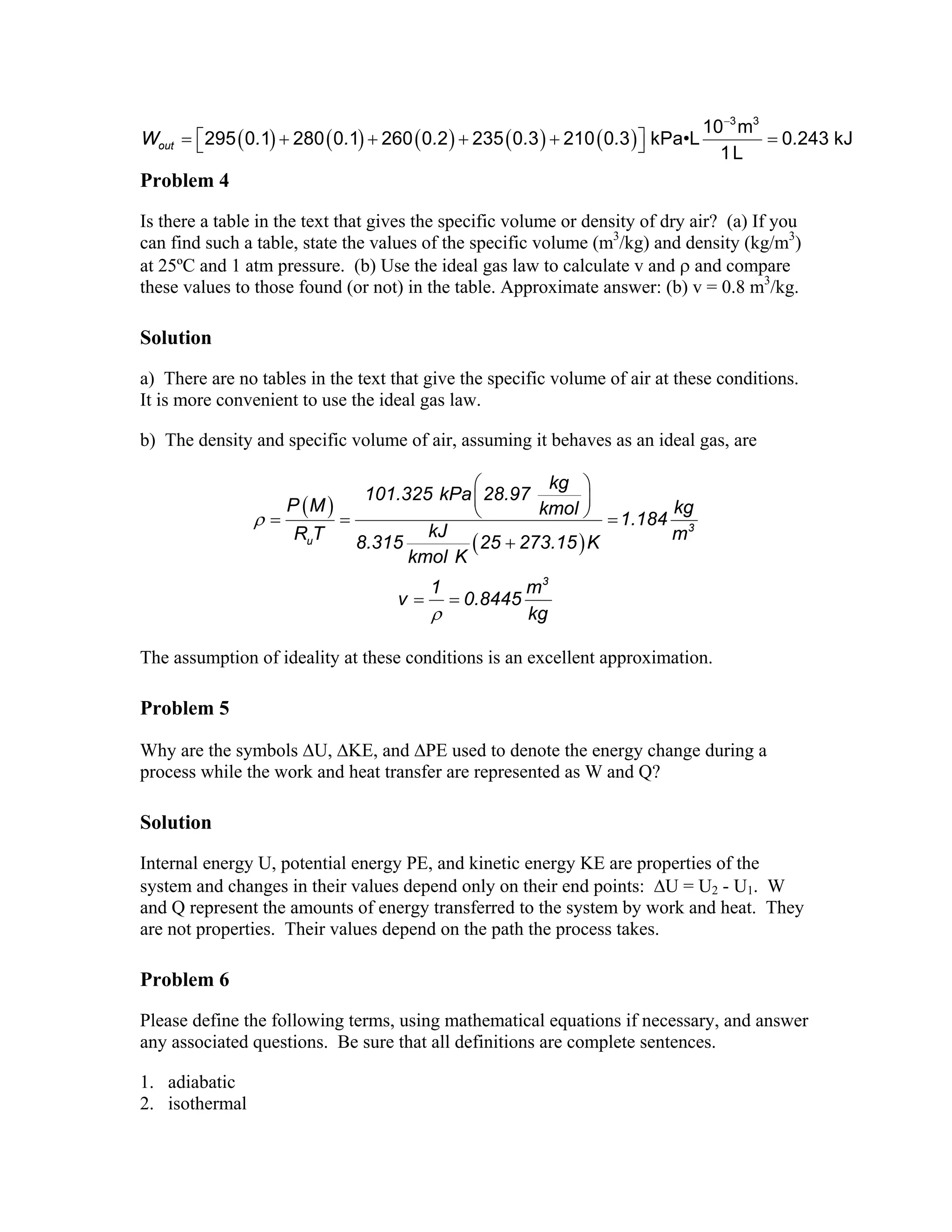 Thermodynamics Hw#3 | PDF