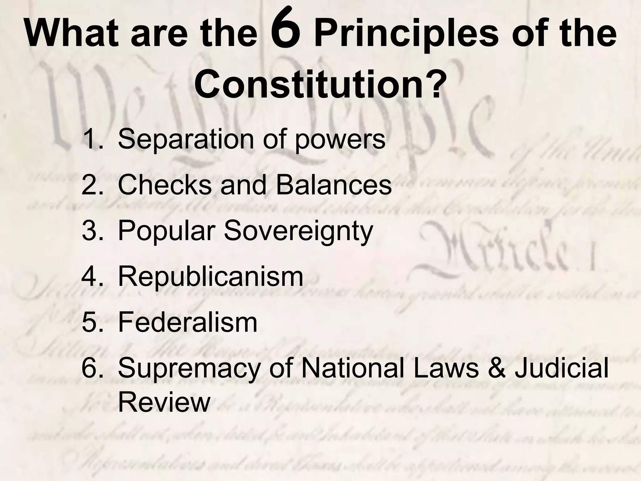 Hw#4 principles of the constitution | PPTX