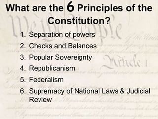 Hw#4 principles of the constitution | PPTX