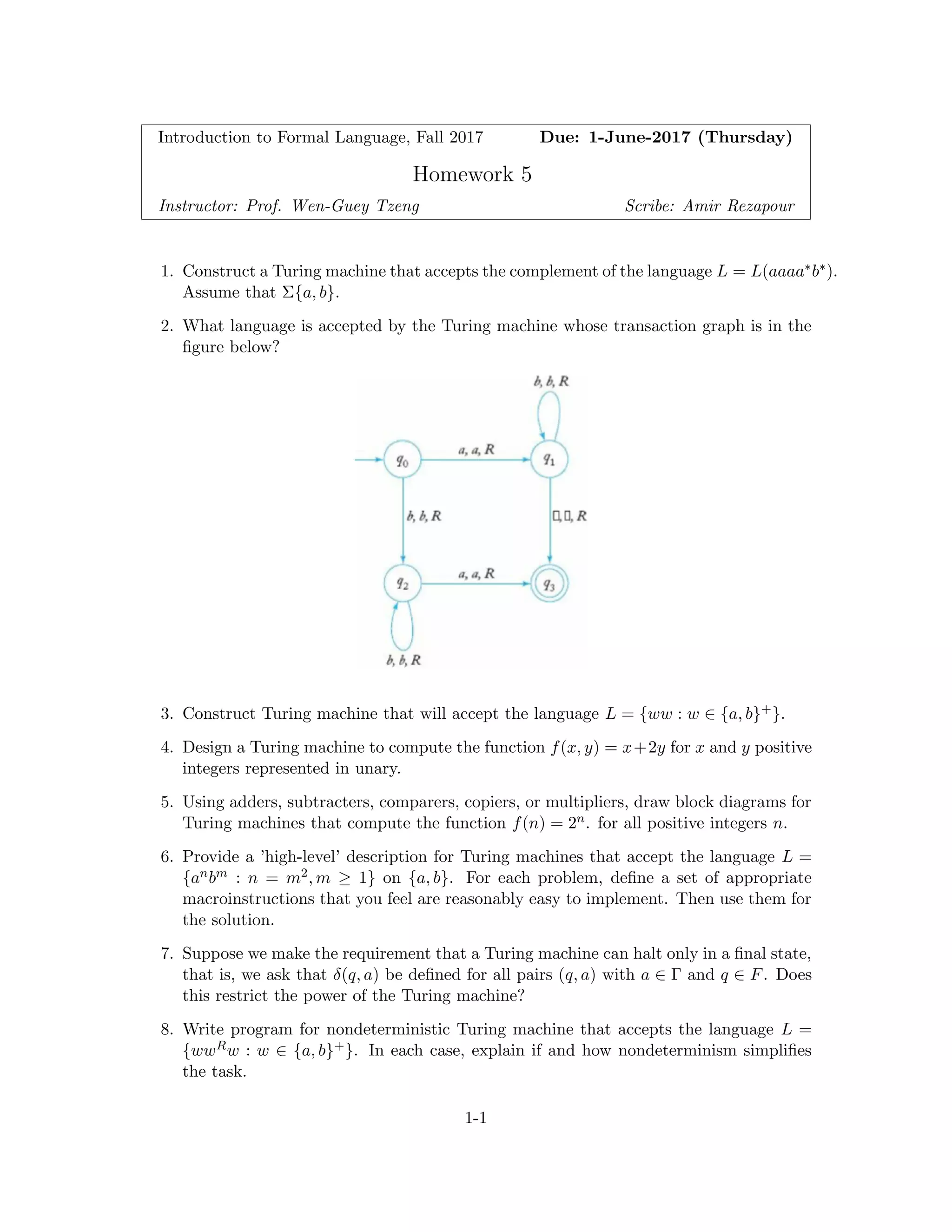 Hw5 2017-spring | PDF