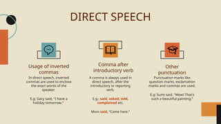 Direct speech english grammer study class 10 | PPTX