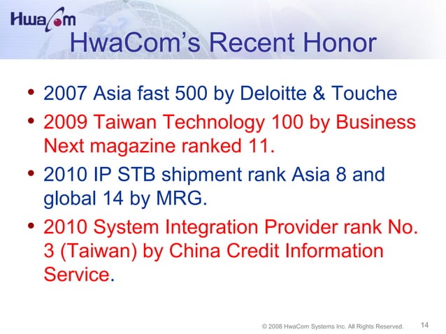 HwaCom corporateoverview-e | PPT