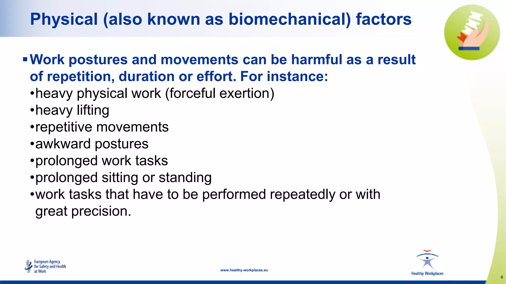 Introduction to Musculoskeletal Disorders (MSDs) prevention | PPTX
