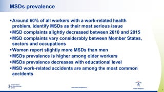 Work-related Musculoskeletal Disorders (MSDs): statistics | PPTX