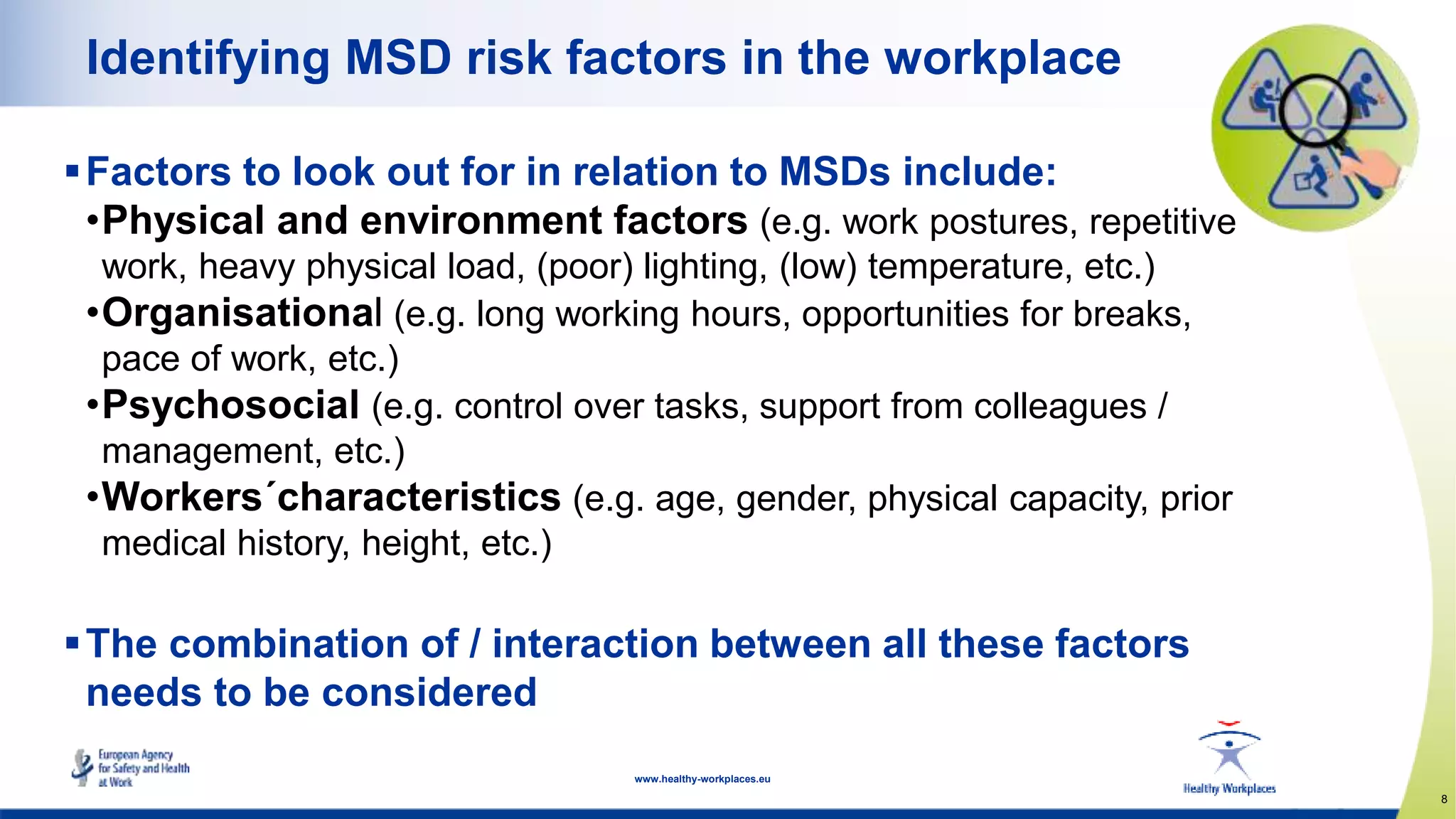 Risk Assessment for Musculoskeletal Disorders (MSDs) | PPTX