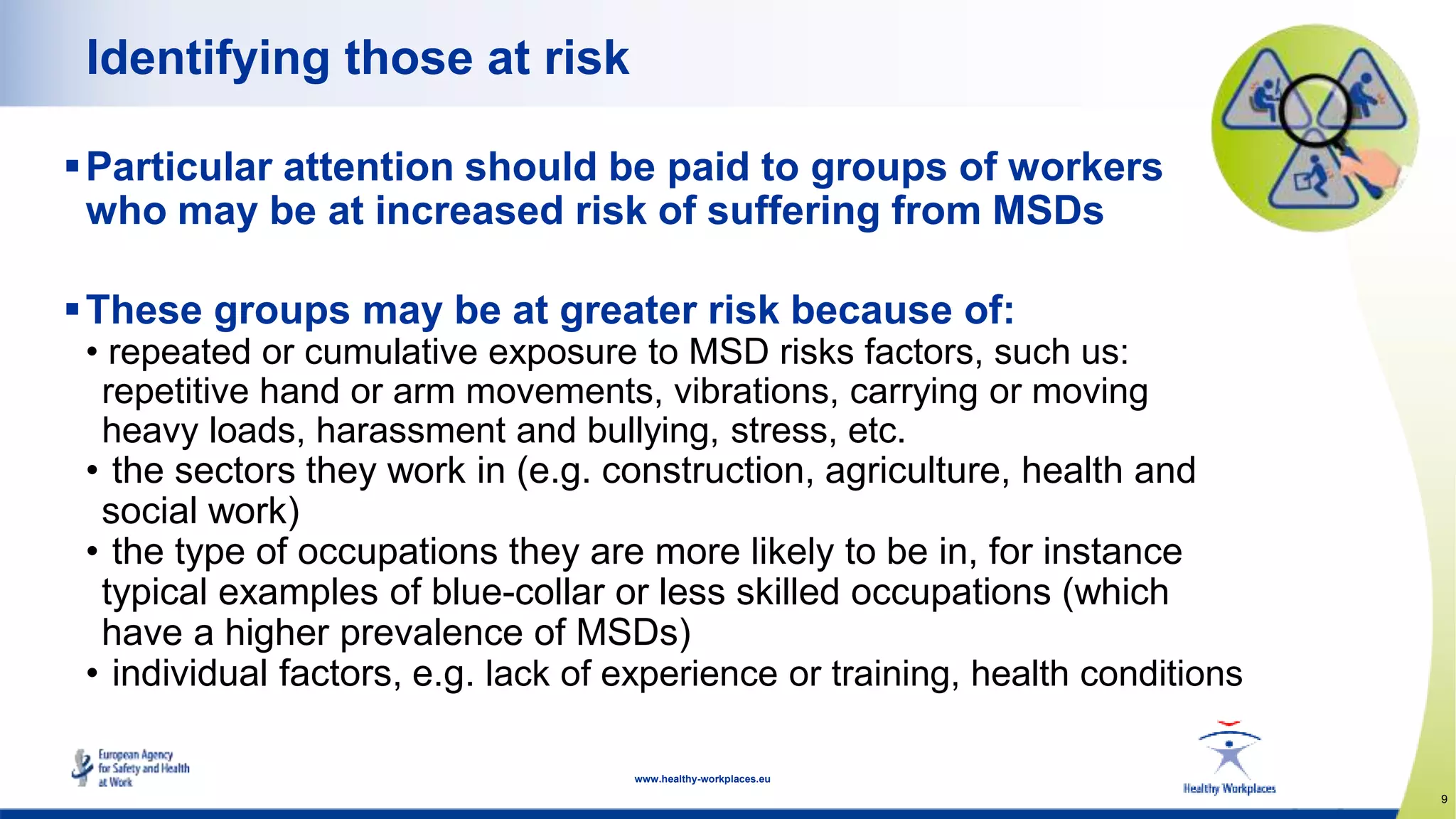 Risk Assessment for Musculoskeletal Disorders (MSDs) | PPTX
