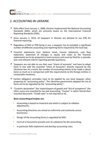 HWC competence brochure - Tax & Accounting in Ukraine | PDF