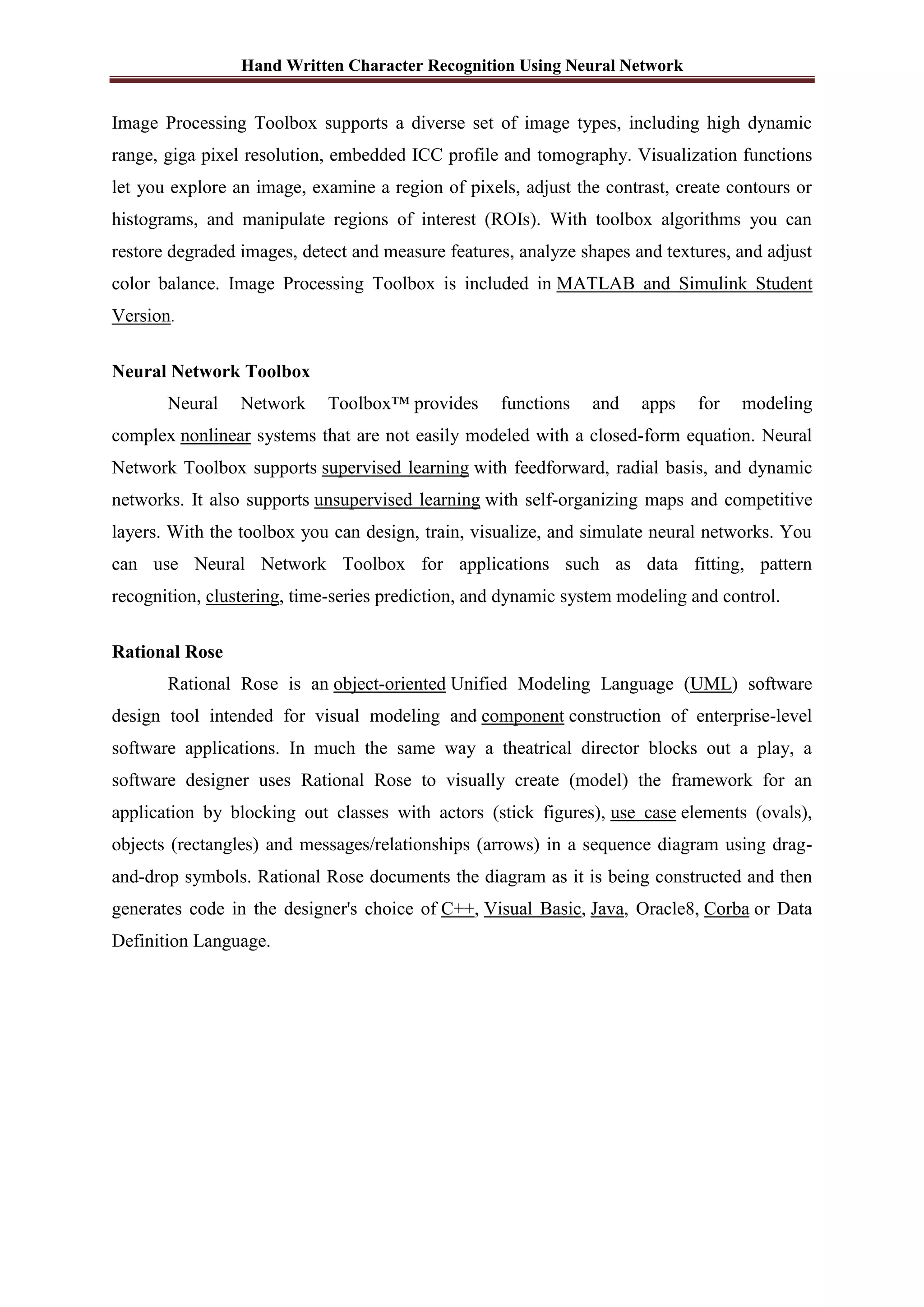 Hand Written Character Recognition Using Neural Networks Docx