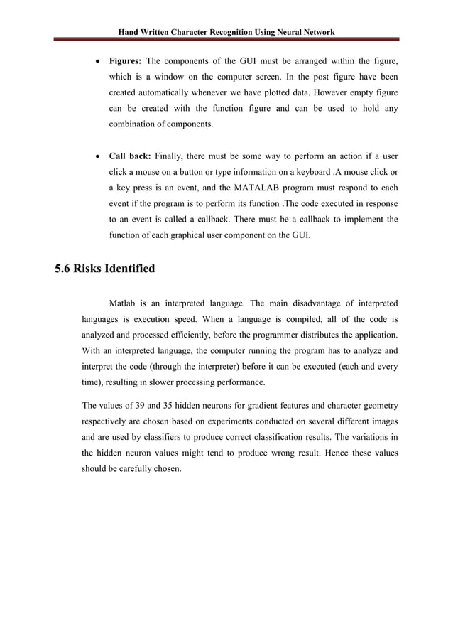 Hand Written Character Recognition Using Neural Networks Docx Computing Technology And Computing