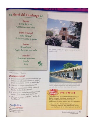 Hw food readings from realidades | DOCX