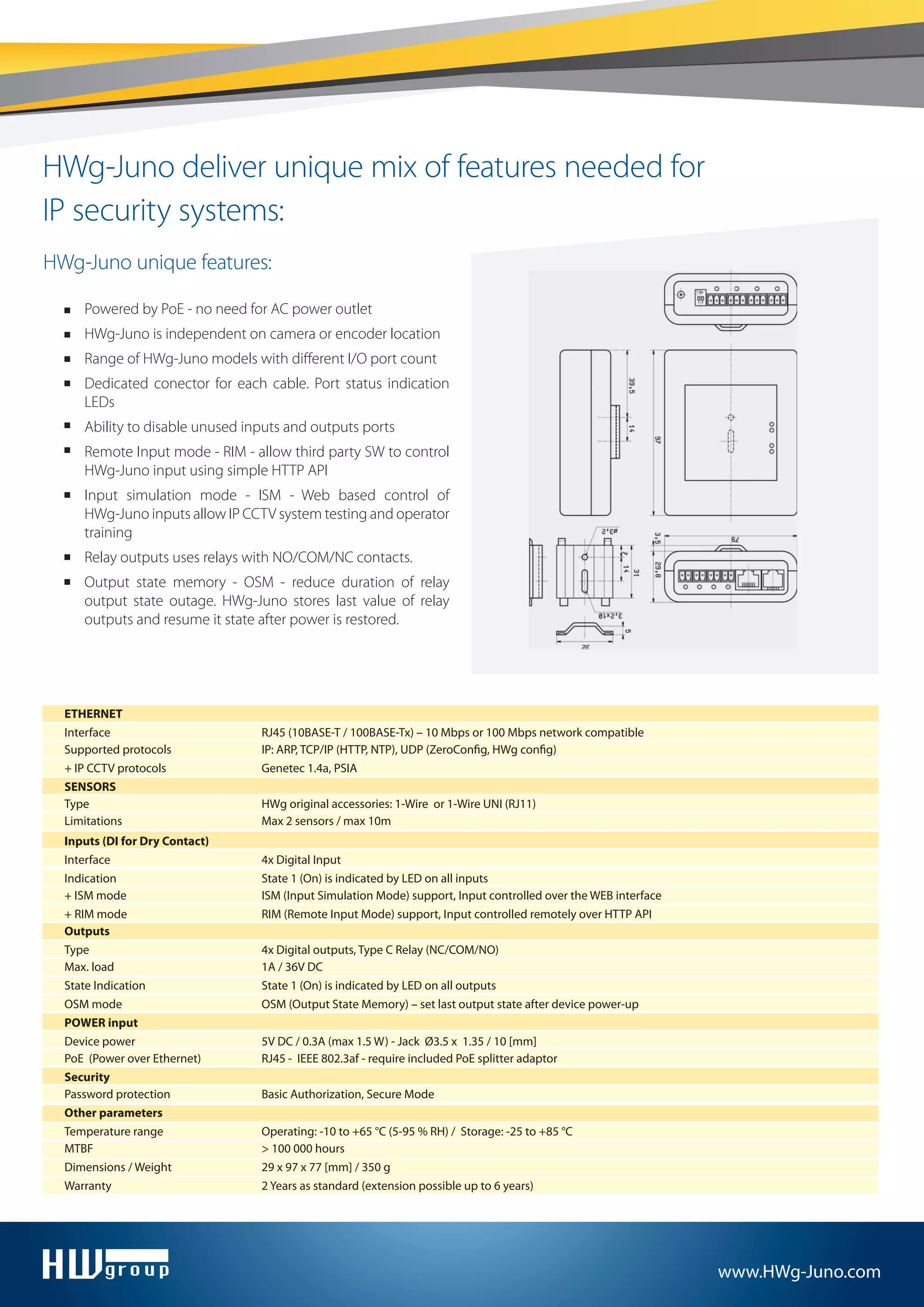 HWg-Juno 404 - Datasheet | PDF