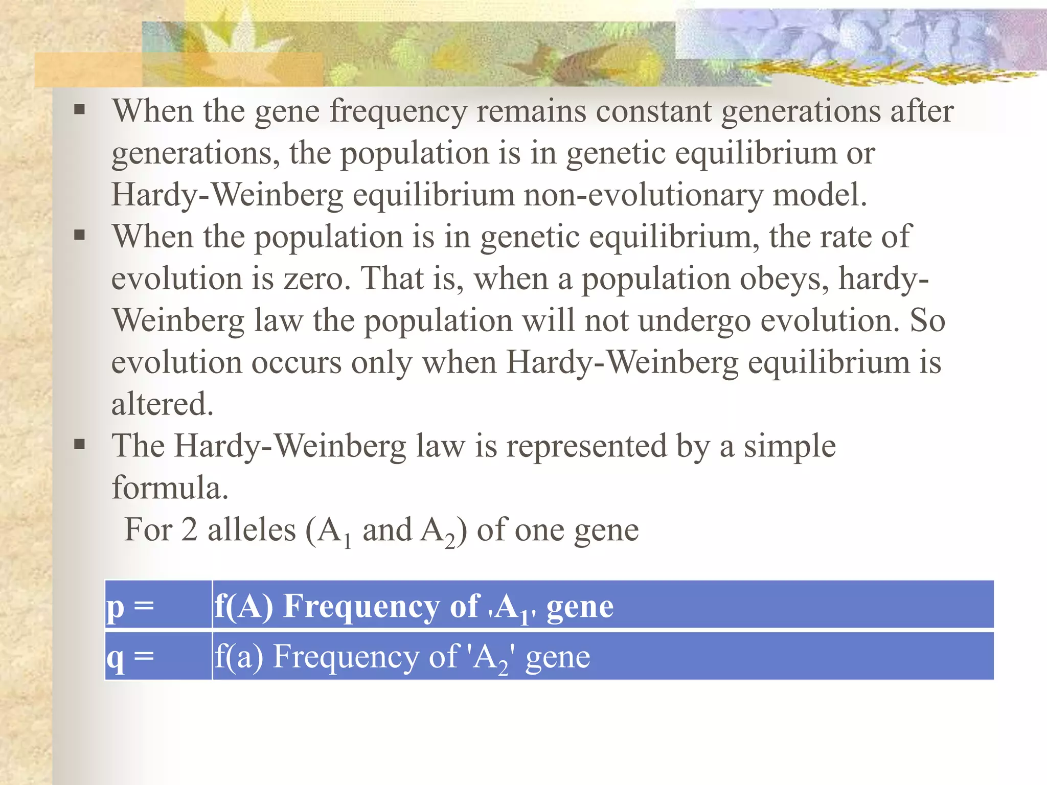 Hardy-Weinberg Law | PPT