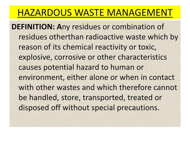 HAZARDOUS WASTE MANAGEMENT---PPT | PPTX