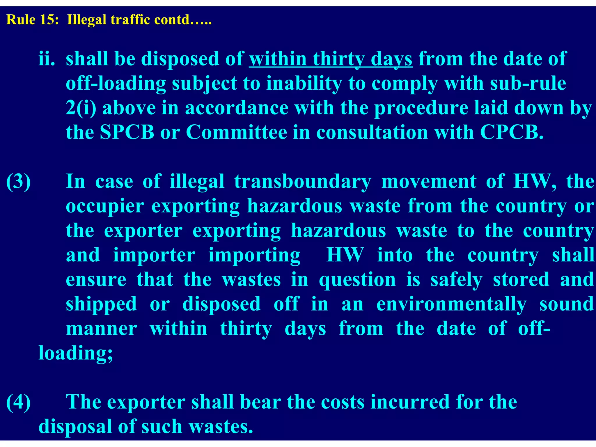 Hazardous waste ( management & handling ) rules, 1989 | PPT