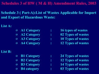 Hazardous waste ( management & handling ) rules, 1989 | PPT
