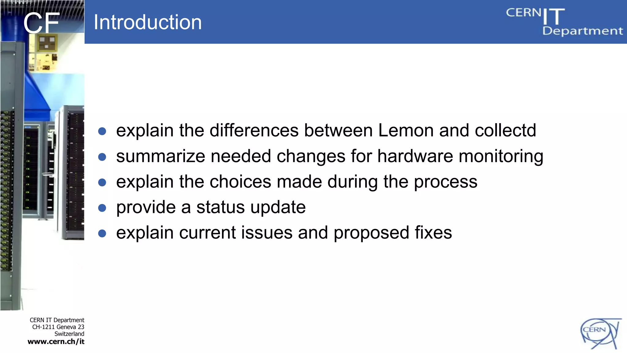 Hardware Monitoring With Collectd At Cern Ppt
