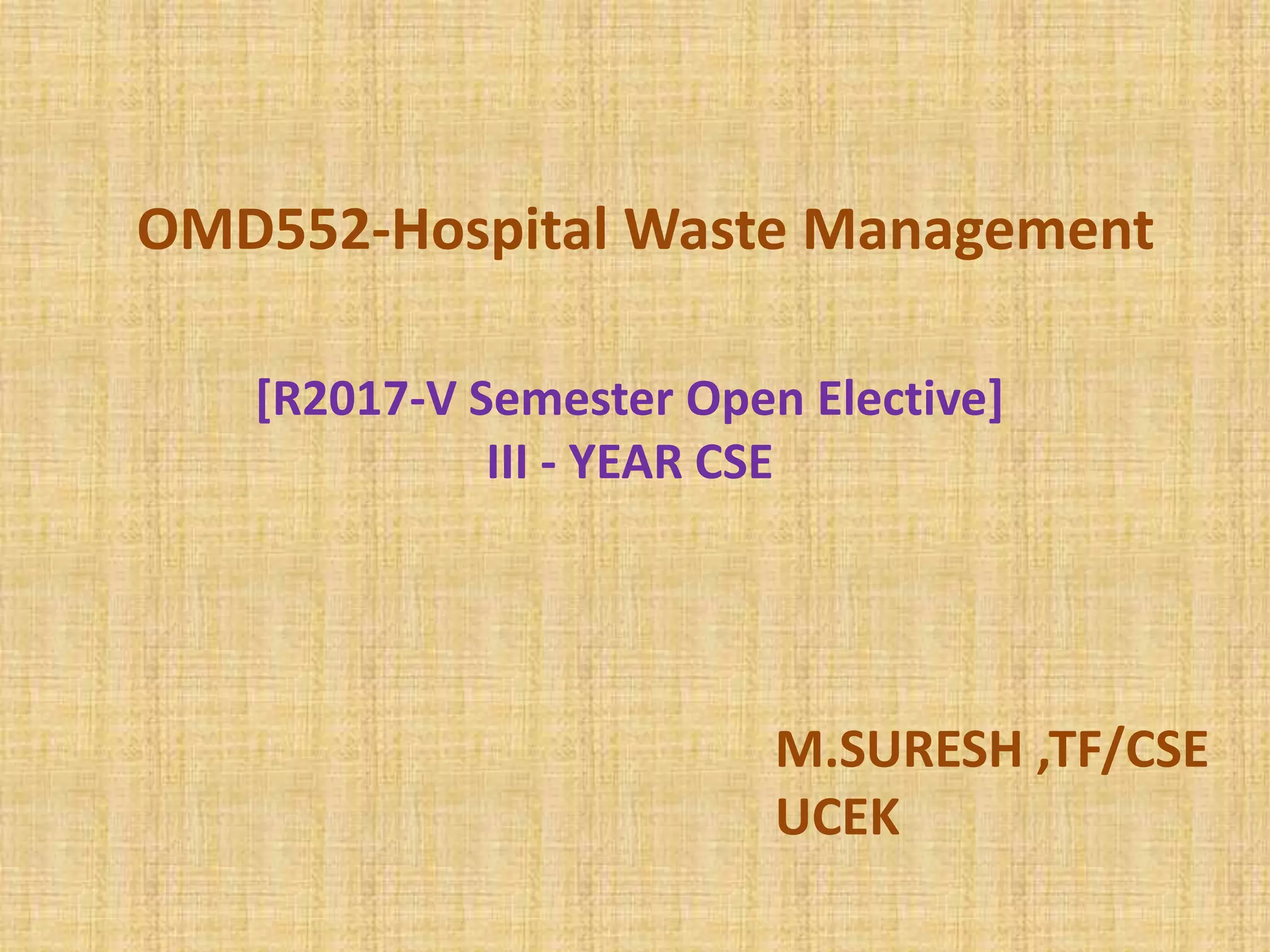hospital waste management | PPT
