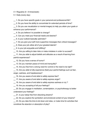 Health & Wellness Questionnaire | PDF