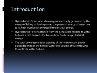 HYDRO-ELECTRIC POWER PLANT | PPTX