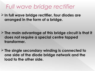 Half wave Rectifier & Full wave Rectifier with their descriptions. | PPT
