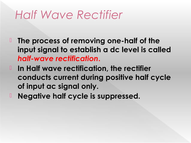 Half wave Rectifier & Full wave Rectifier with their descriptions. | PPT | Home Appliances ...
